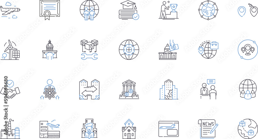 Ruling Class Supremacy line icons collection. Domination, Hierarchy ...