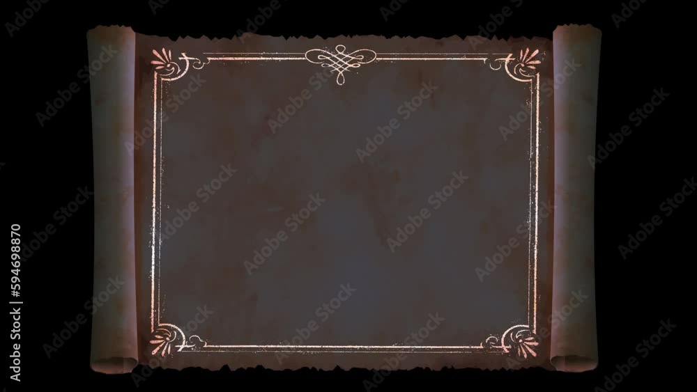 Old paper with vintage ornament frame. Opening action 4K animation (MOV ...