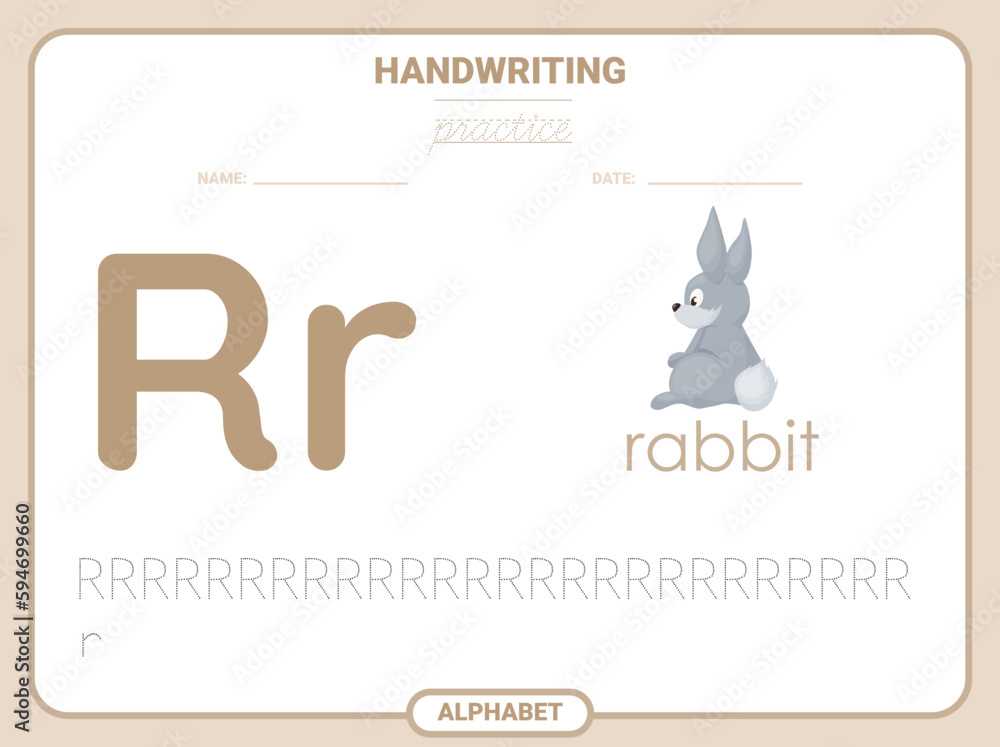 Alphabet tracing practice Letter R. Tracing practice worksheet ...