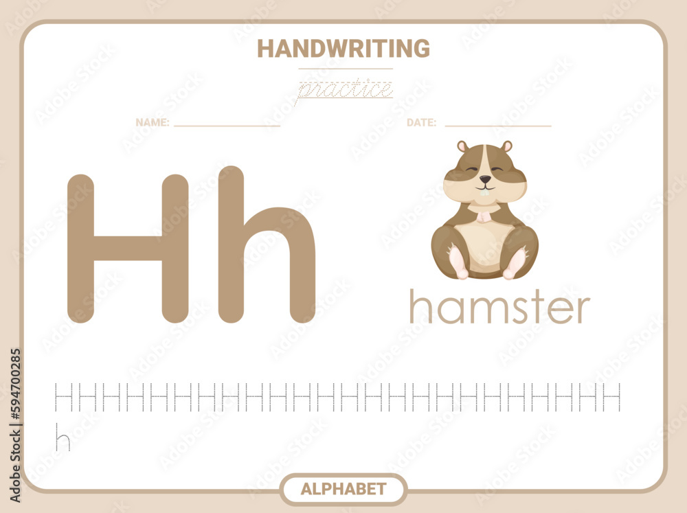 Alphabet tracing practice Letter H. Tracing practice worksheet ...