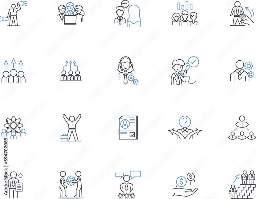 Executives line icons collection. Leadership, Visionary, Decision ...