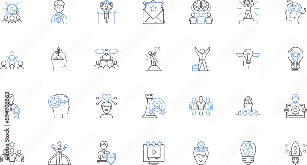 Supremacy line icons collection. Dominance, Power, Authority, Command ...