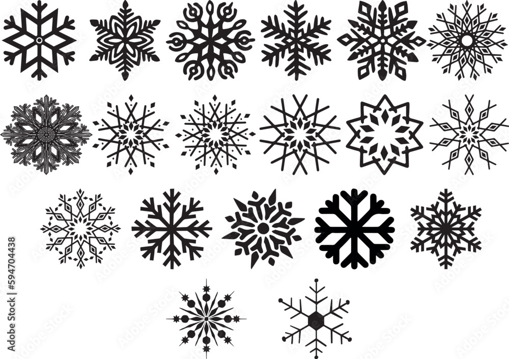 Snowflake Vector File, Vector Bundle File-Cut File-Vector Clip Art ...