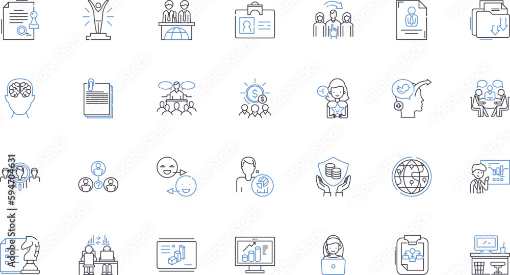 Operational management line icons collection. Efficiency, Productivity ...