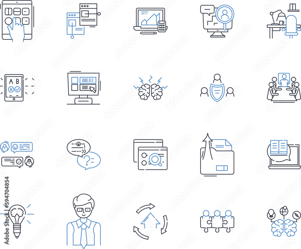 Risk assessment line icons collection. Vulnerability, Consequences ...