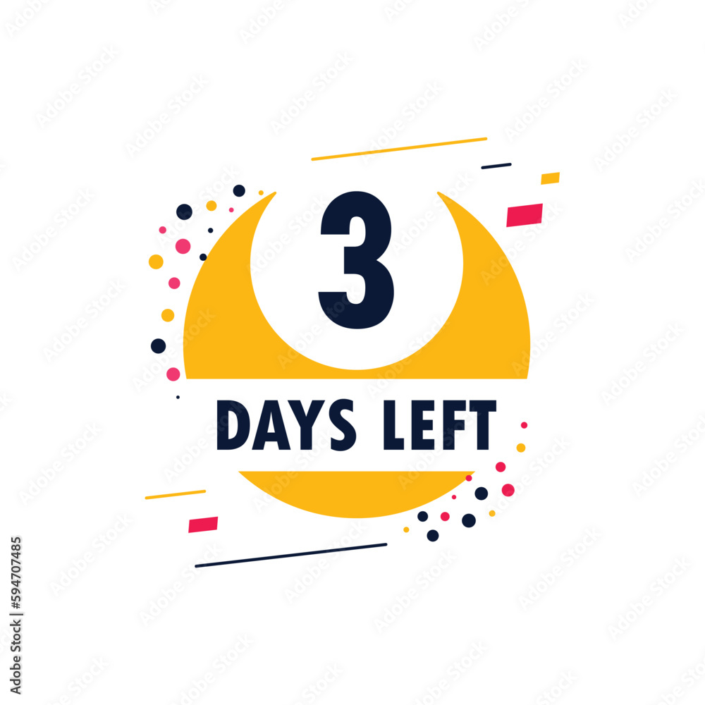 Vetor do Stock: three days left icon. Offer countdown date number ...