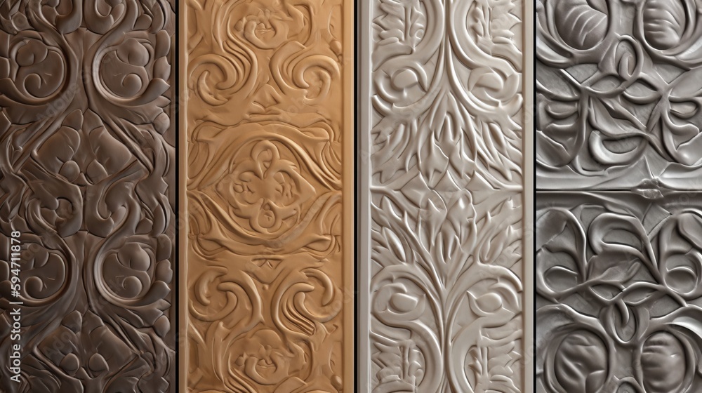 Anaglypta And Lincrusta Texture Wallpaper Design Stock Illustration ...