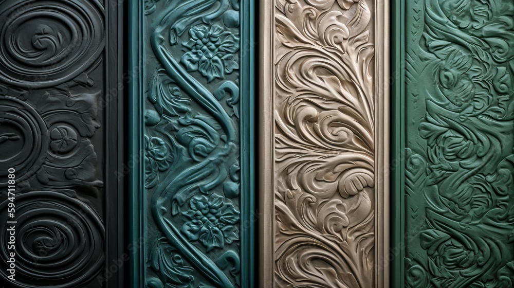 Anaglypta And Lincrusta Texture Wallpaper Design Stock Illustration ...