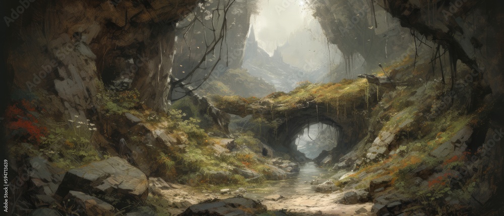 Deep down in forest canyon valley lies mysterious tunnels and caves ...