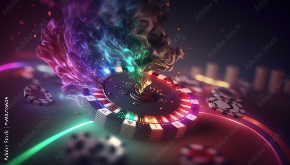 Casino background with colorful lights and flares generative ai Stock ...