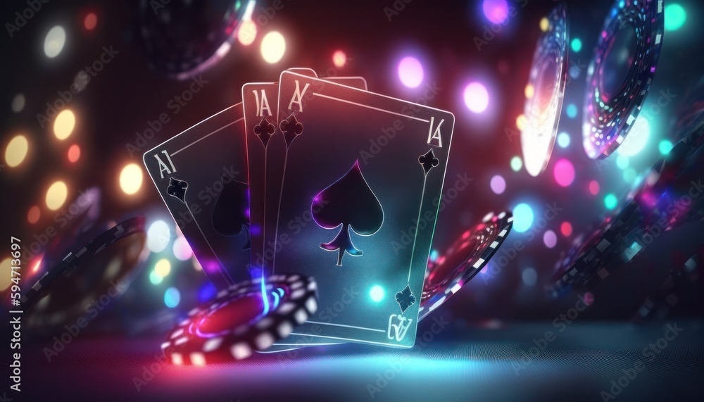 Casino background with colorful lights and flares generative ai Stock ...