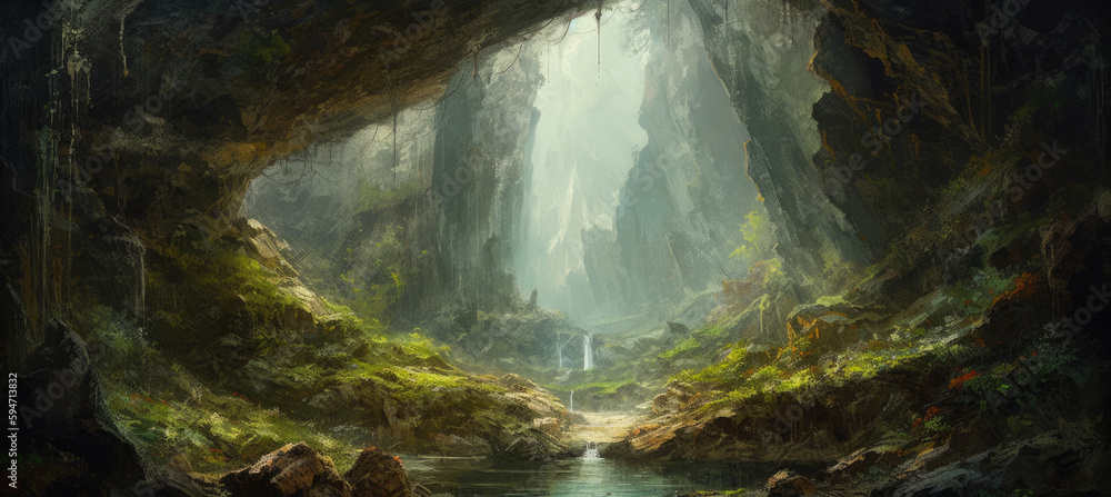 Deep down in forest canyon valley lies mysterious tunnels and caves ...