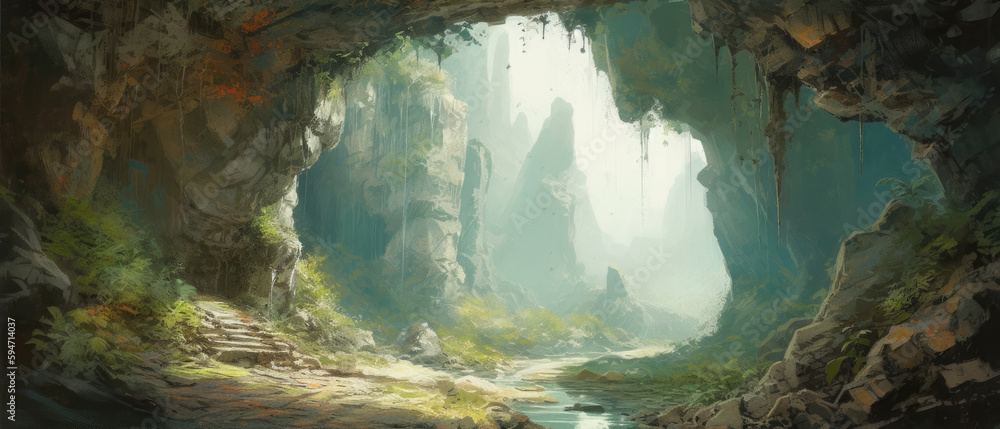 Deep down in forest canyon valley lies mysterious tunnels and caves ...