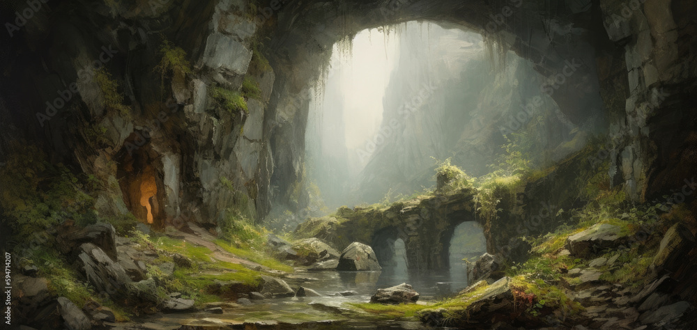Deep down in forest canyon valley lies mysterious tunnels and caves ...