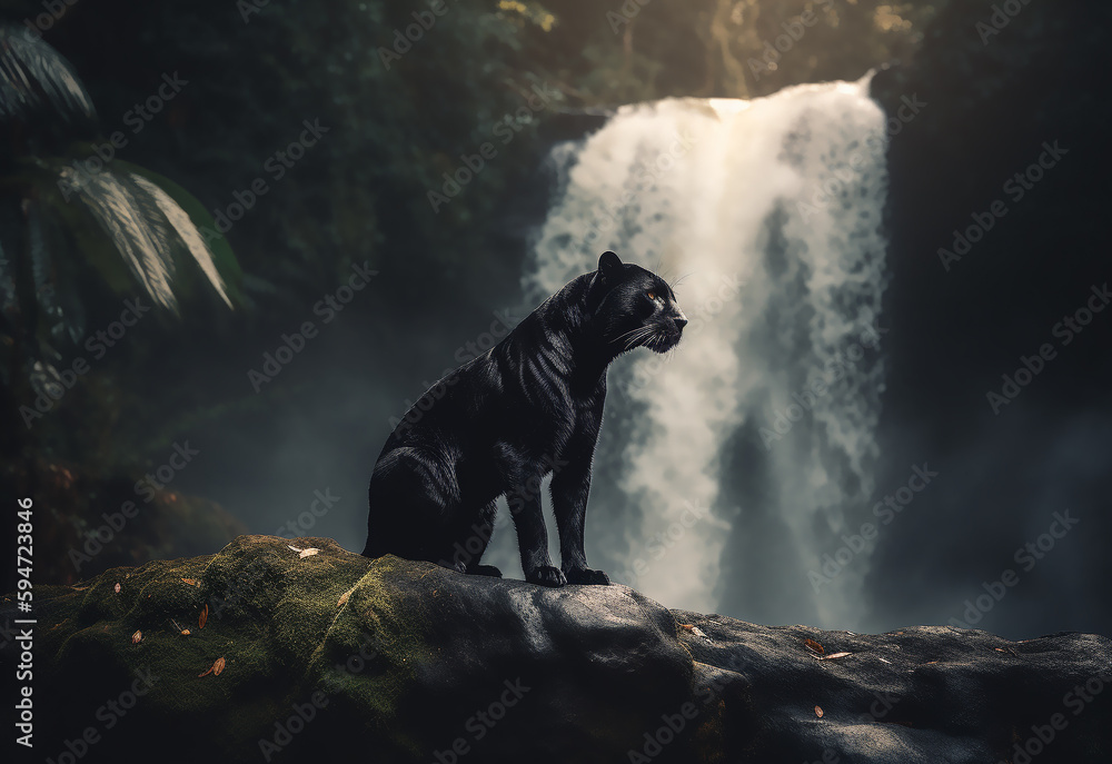 Panther close-up, photography of a Panther in a forest front of ...