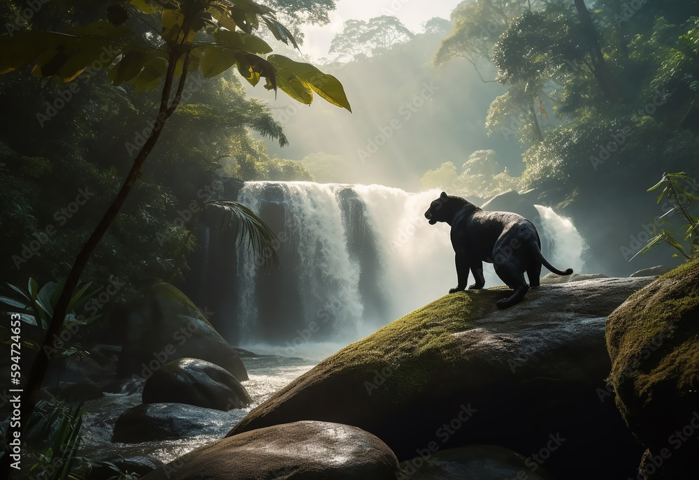 Panther close-up, photography of a Panther in a forest front of ...