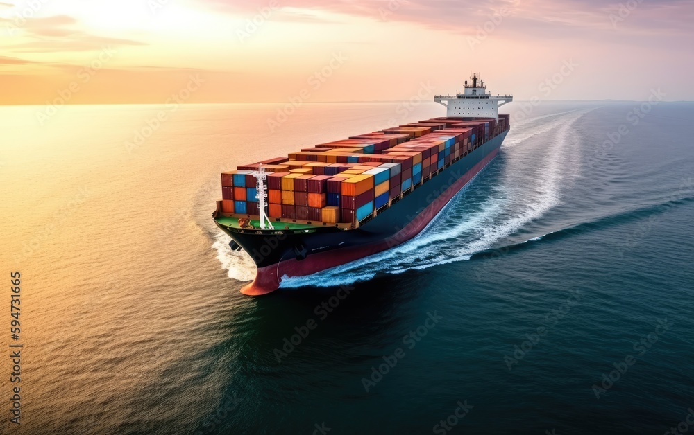 Container ship or cargo shipping business logistic import and export ...