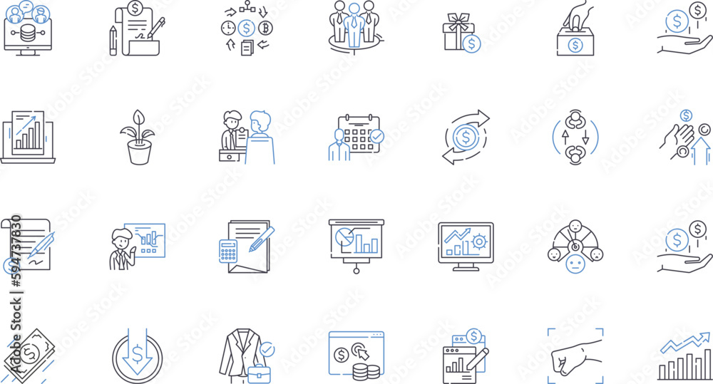 Behavioral economics line icons collection. Irrationality, Incentives ...