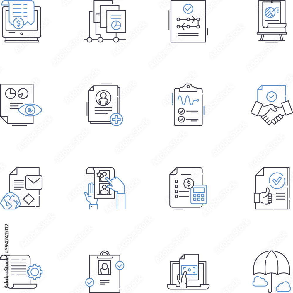 Compensation line icons collection. Salary, Wage, Bonus, Benefits ...