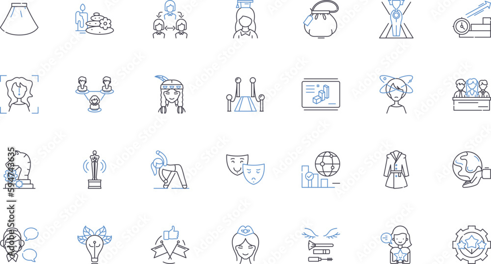 Equality line icons collection. Parity, Unity, Justice, Equity ...
