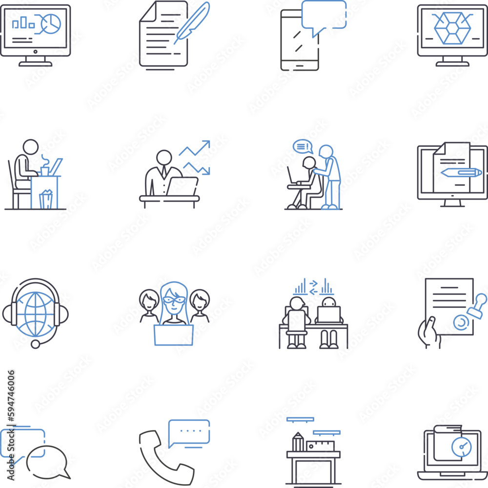 Process framework line icons collection. Methodology, Workflow, Model ...