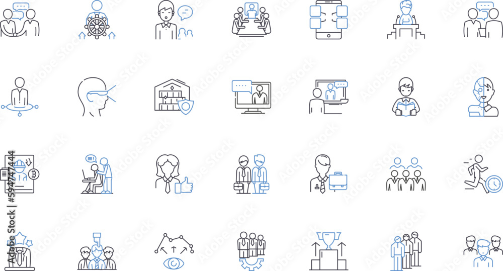 Vecteur Stock Calling line icons collection. Ringing, Dialing, Phoning ...