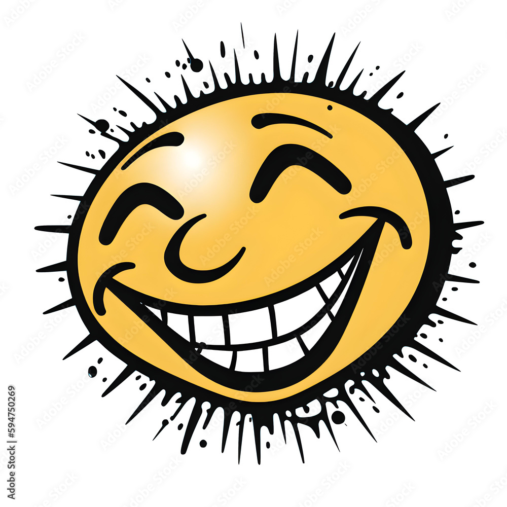 AI generative ClipArt - Laughing Sun - with transparent background ...