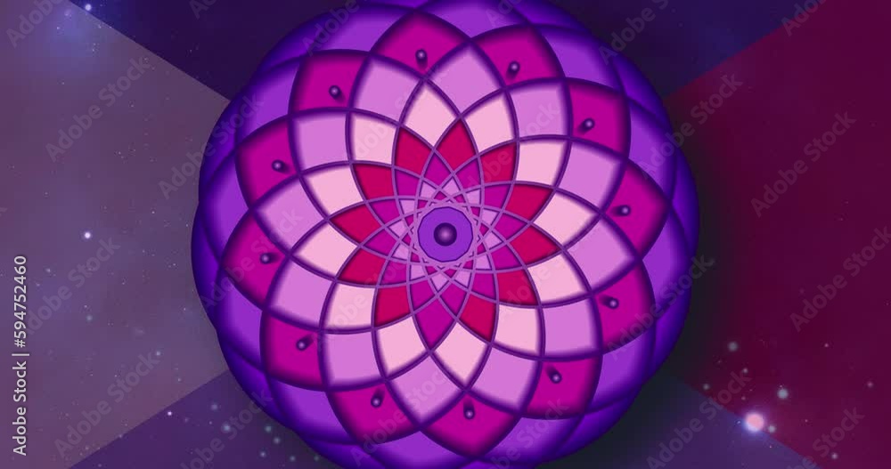 Purple Seed of life symbol Sacred Geometry moving. Video Geometric ...