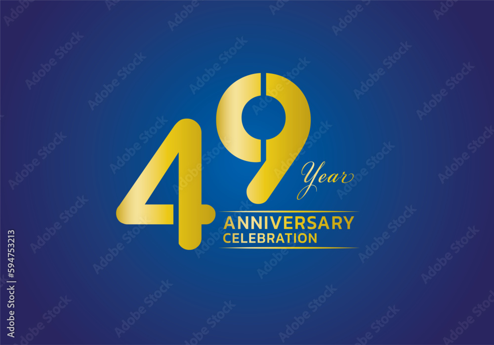 49 years anniversary celebration logotype gold color vector, 49th ...