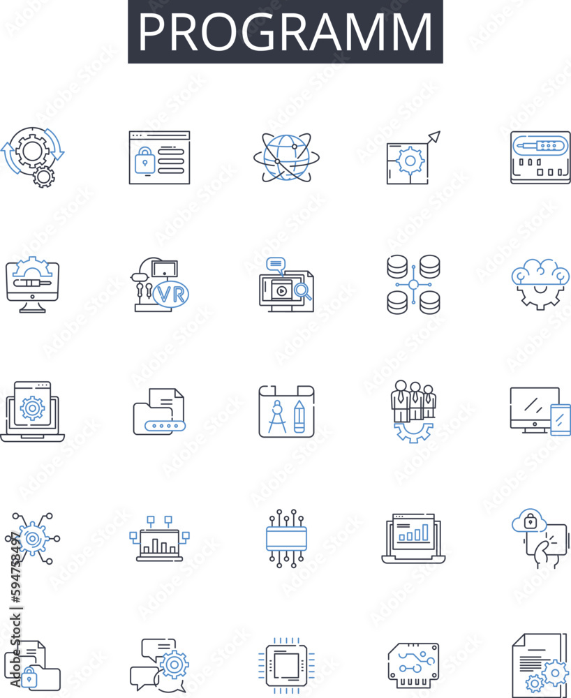Programm Line Icons Collection Adventure Safari Wildlife Excitement Exploration African
