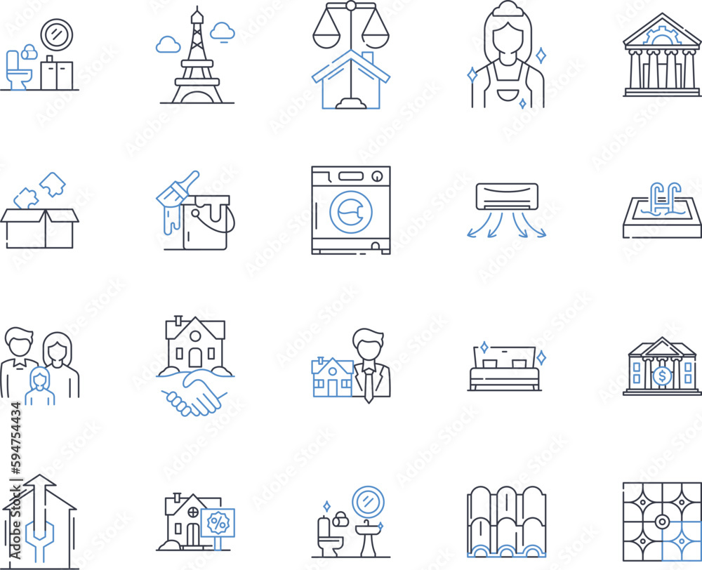 Room Refreshing line icons collection. Declutter, Clean, Organize ...