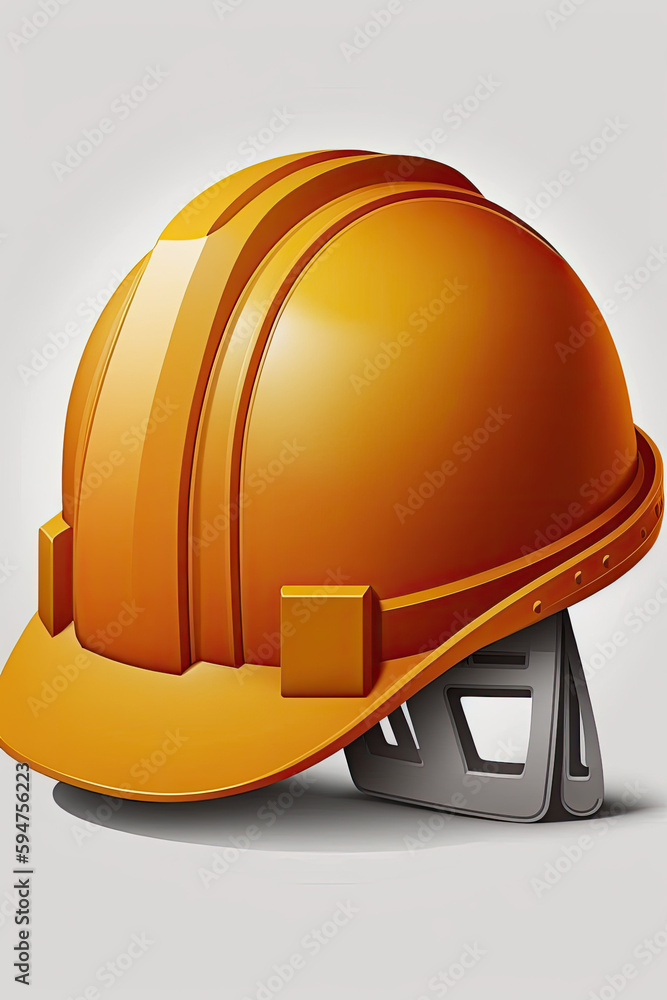 cartoon style construction hard hat on plain white background vector ...