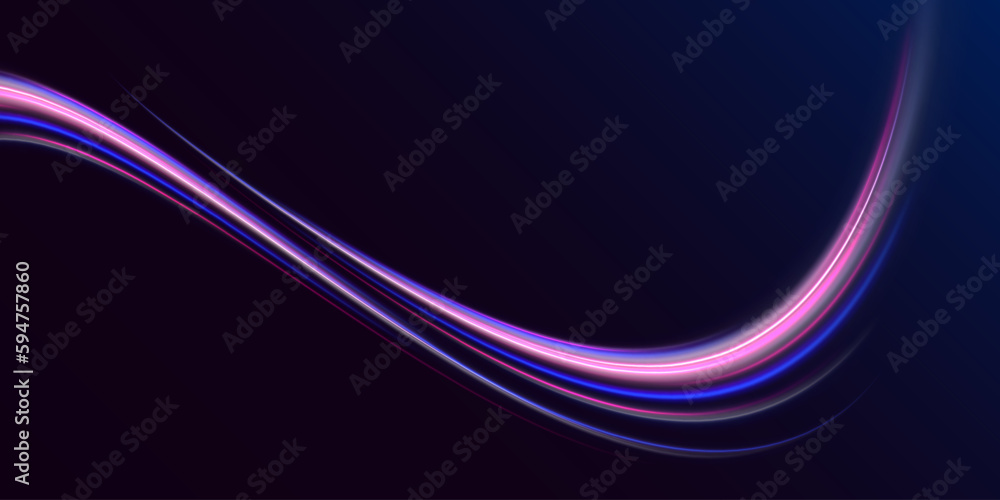 Dynamic translucent soft gradient stream motion. Violet neon color wave ...