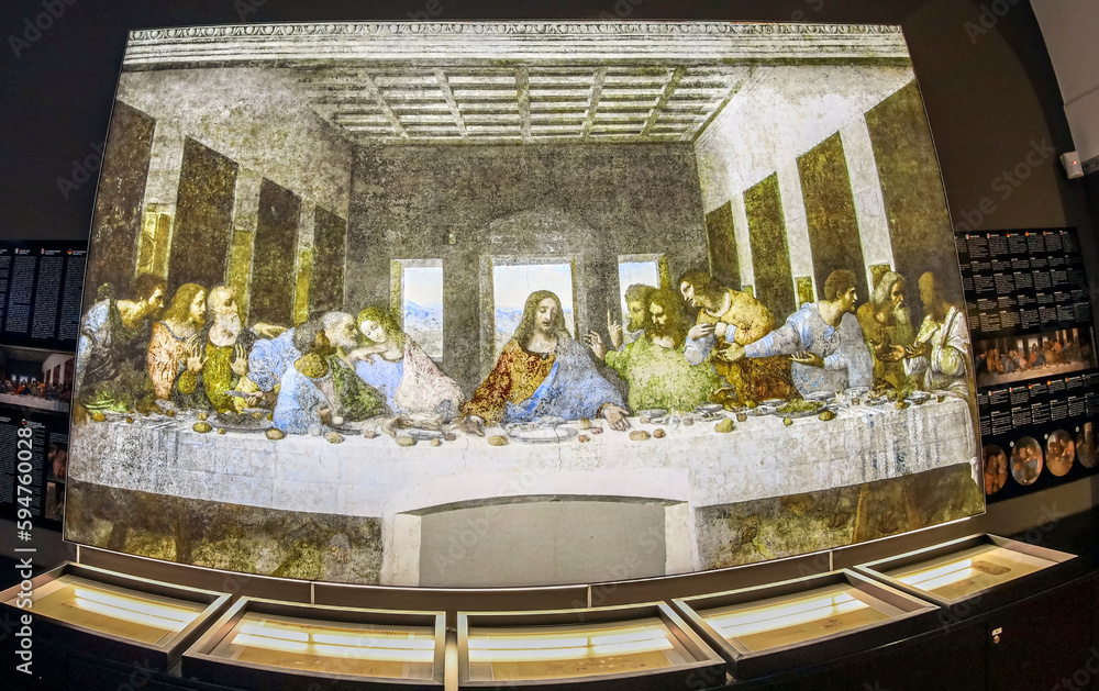 Inside of the Leonardo da Vinci Museum, Venice, Italy. Reproduction on ...