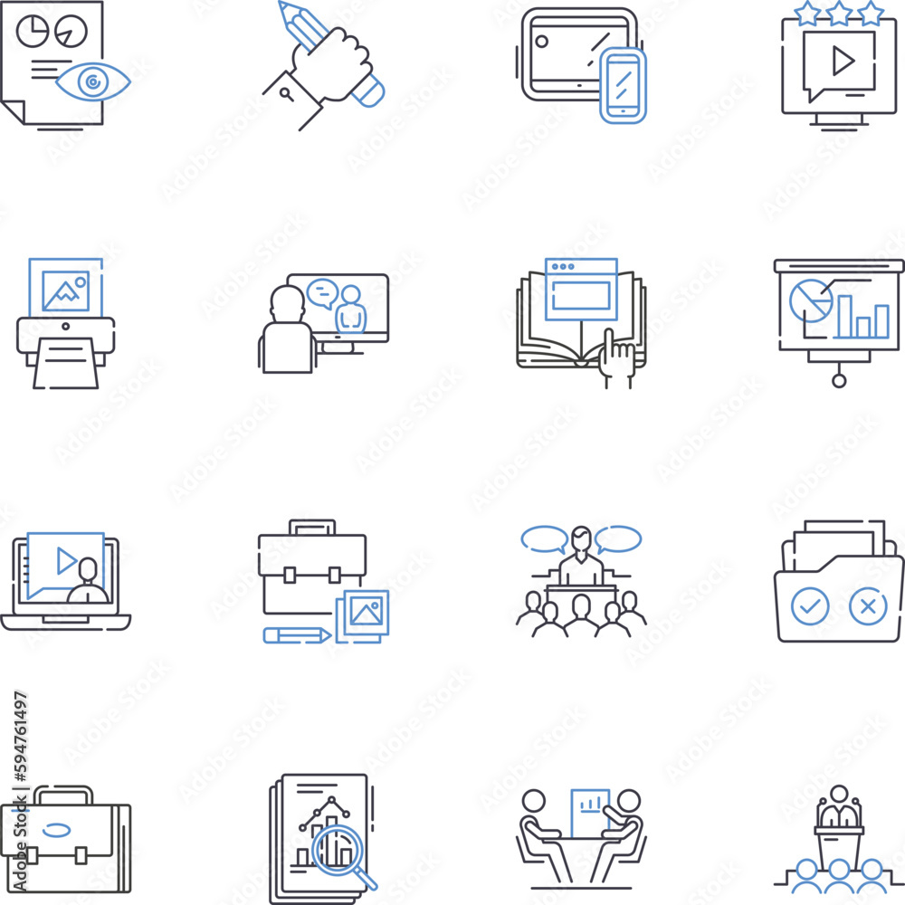 Account line icons collection. Balance, Transactions, Records, Credit ...