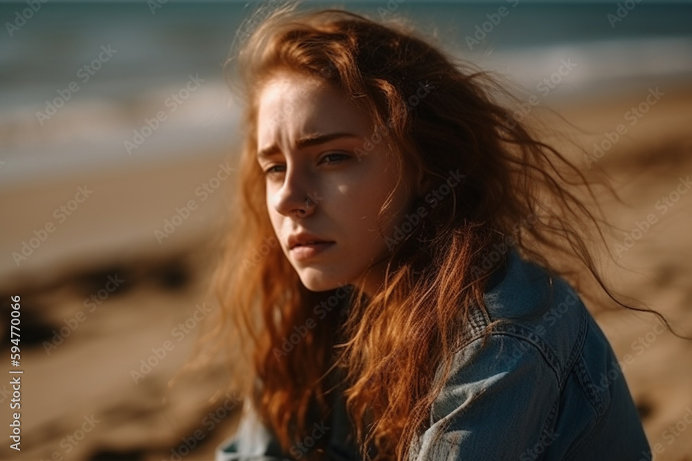 young woman or teenager with confused or negatively bad facial ...