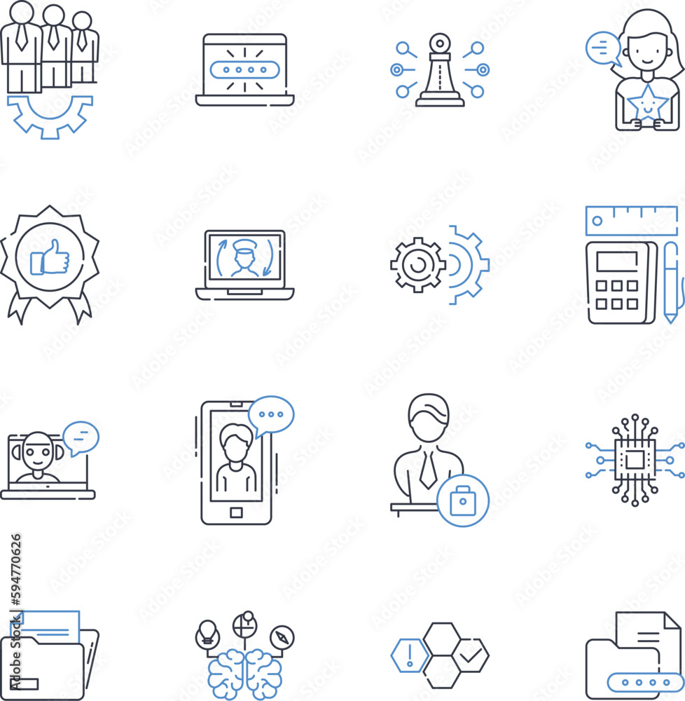 Joint venture line icons collection. Partnership, Collaboration ...