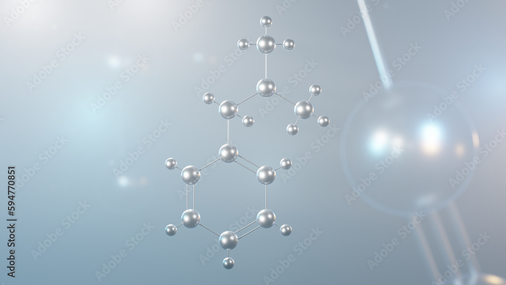dimethylbenzylamine molecular structure, 3d model molecule ...
