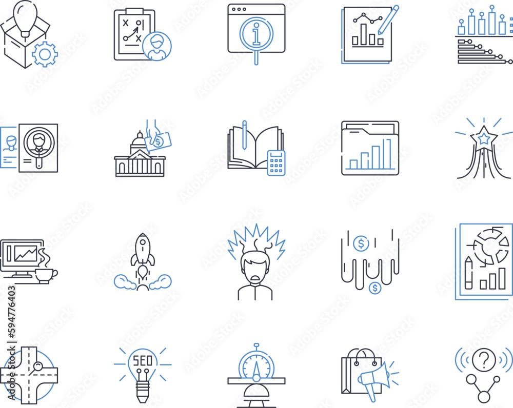 Ambition and Aspiration line icons collection. Drive, Passion, Goal ...