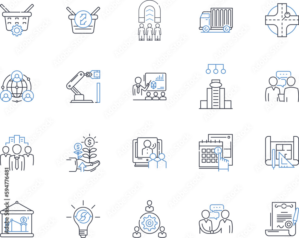 Continuous production line icons collection. Efficiency, Automation ... Continuous production line icons collection. Efficiency, Automation ...