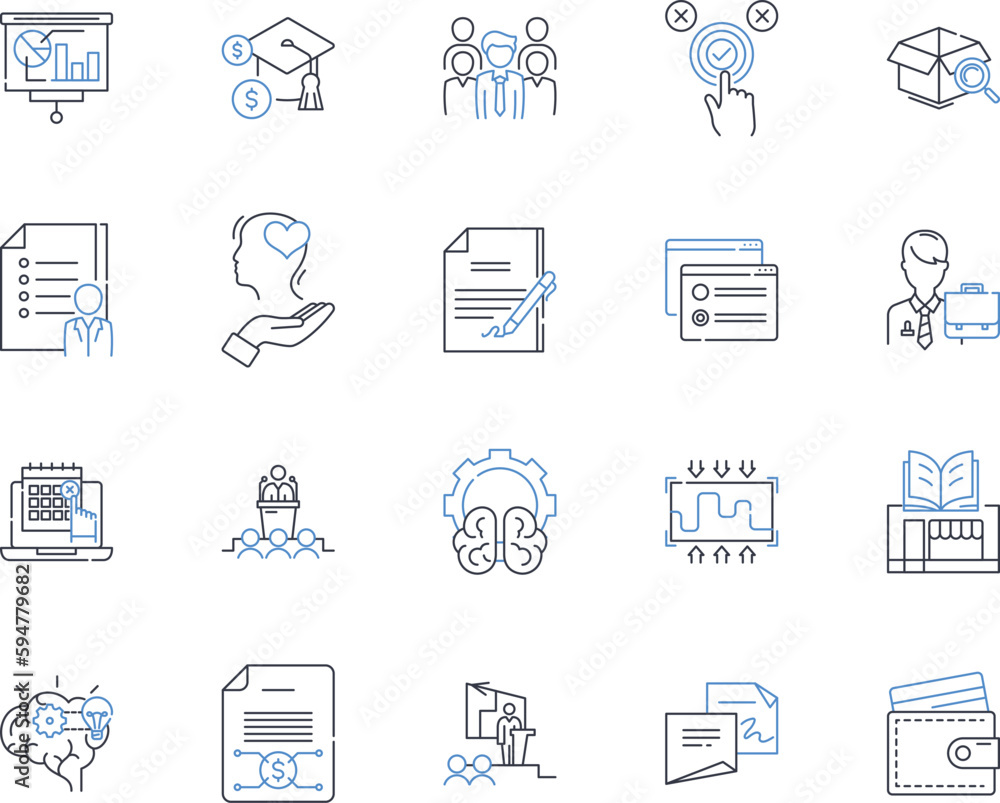 Manufacturing system line icons collection. Automation, Assembly ...