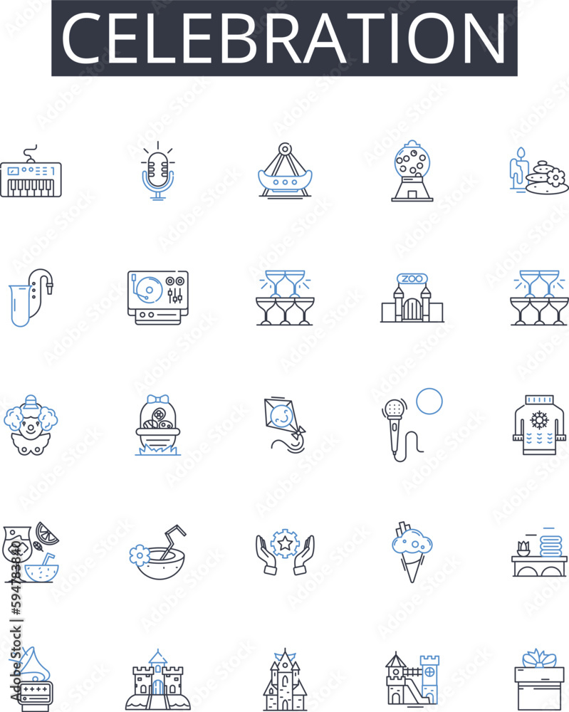 Celebration line icons collection. Threshold, Allowance, Cap ...