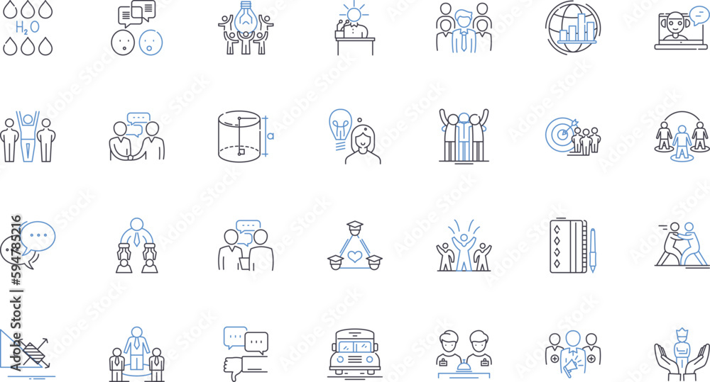 Curriculum line icons collection. Syllabus, Instruction, Learning ...