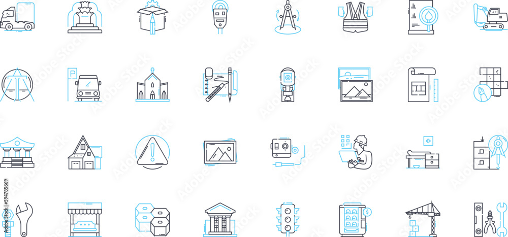 Layout linear icons set. Composition, Design, Arrangement, Format ...