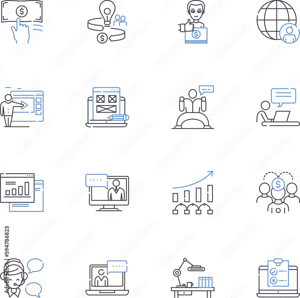 Show launch line icons collection. Premiere, Debut, Unveil, Release ...