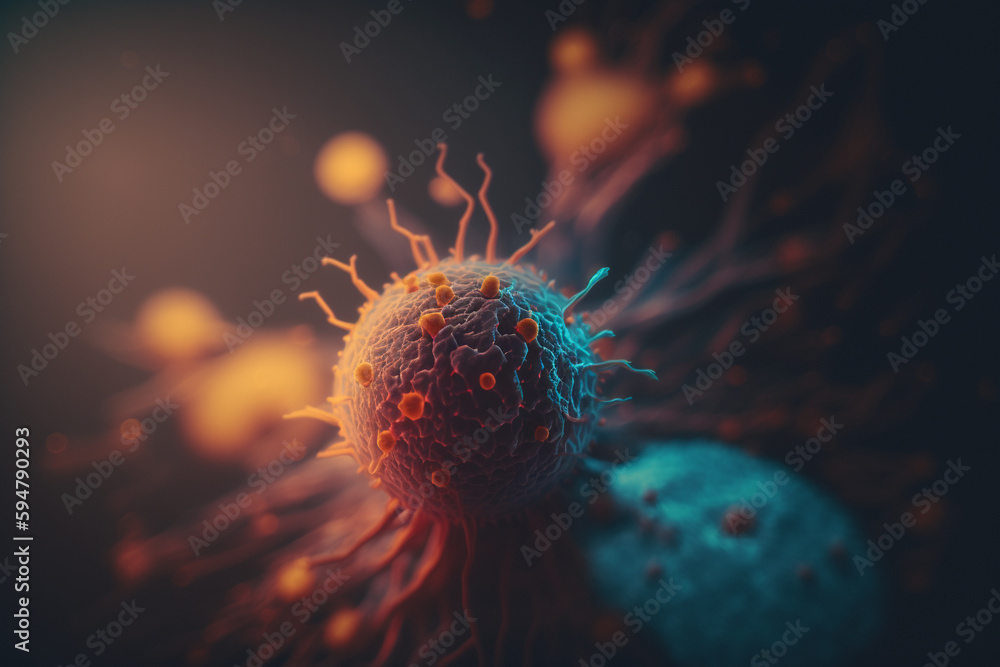 Oncology. Cancer cells. Chemotherapy. treatment for malignant in a ...