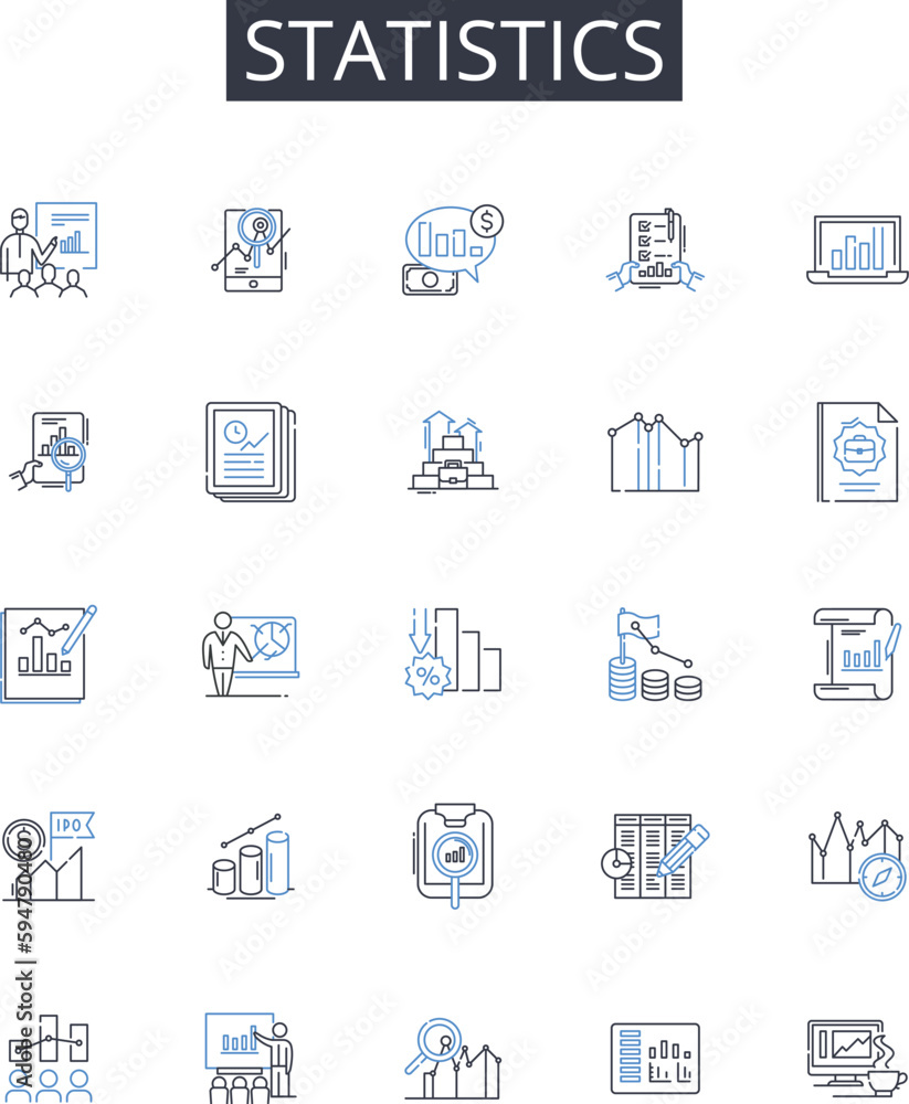 Statistics line icons collection. Probability Theory, Numerical Data ... Statistics line icons collection. Probability Theory, Numerical Data ...