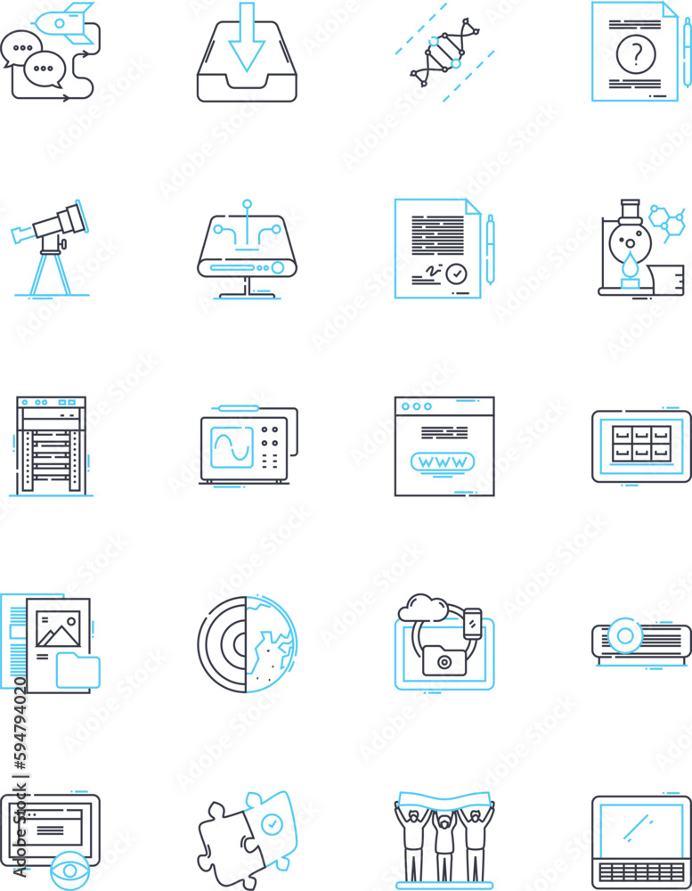 Ancient history linear icons set. Antiquity, Civilization, Monuments ...