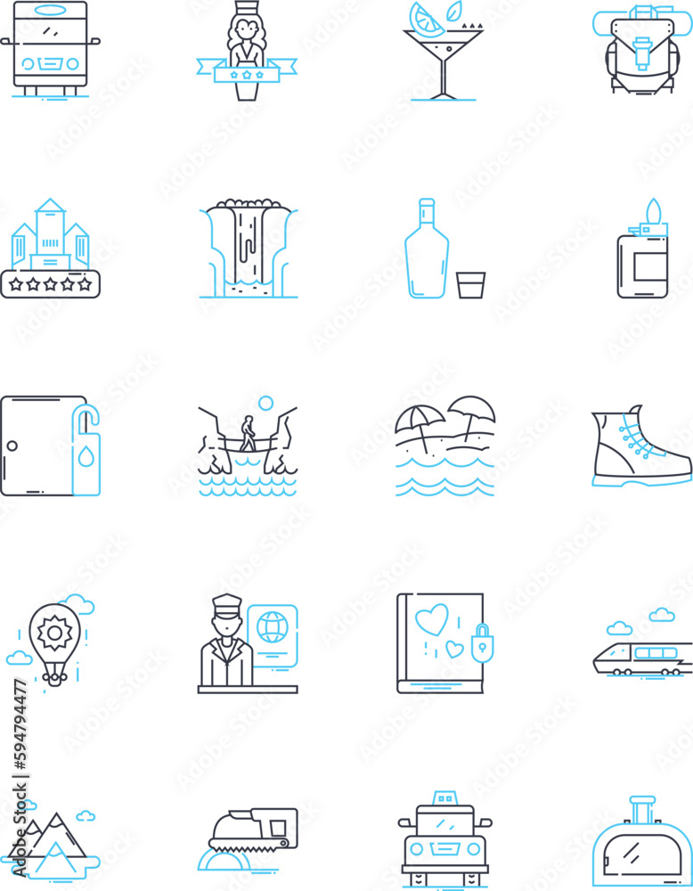 Cultural pilgrimage linear icons set. Heritage, Tradition, Religion ...