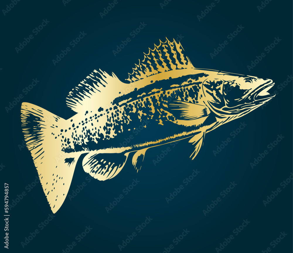 Fisch Hecht Gold Silhouette Symbol Vektor Stock Vector | Adobe Stock